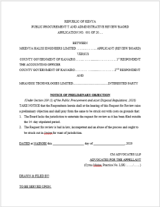 Notice of Preliminary Objection – acelitigator