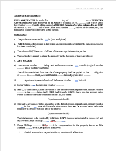 Sample Deed of Settlement – acelitigator